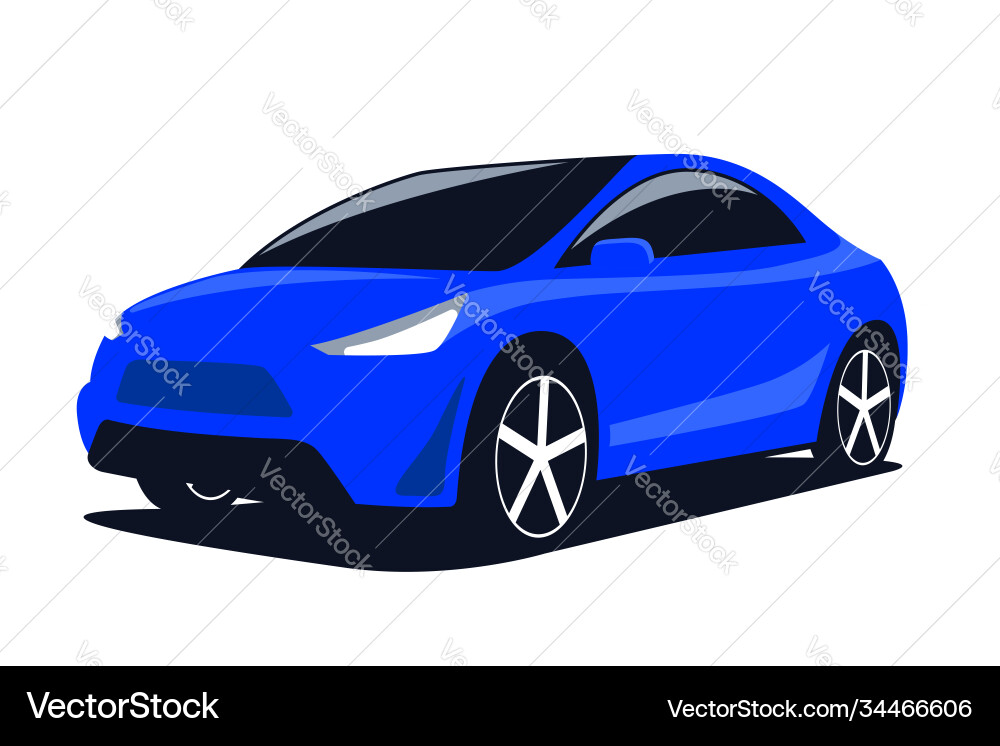 Blue car modern suv isolated on a white Royalty Free Vector