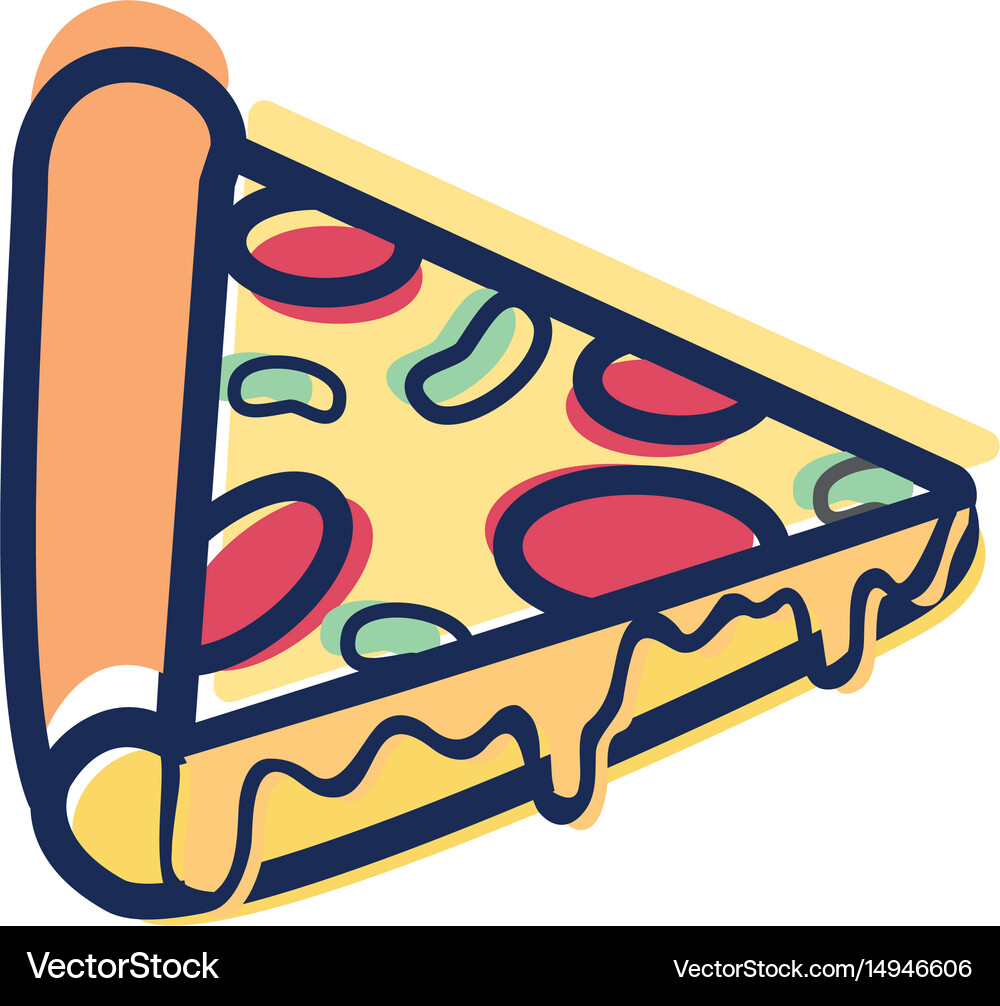 Delicious pizza fast food icon Royalty Free Vector Image