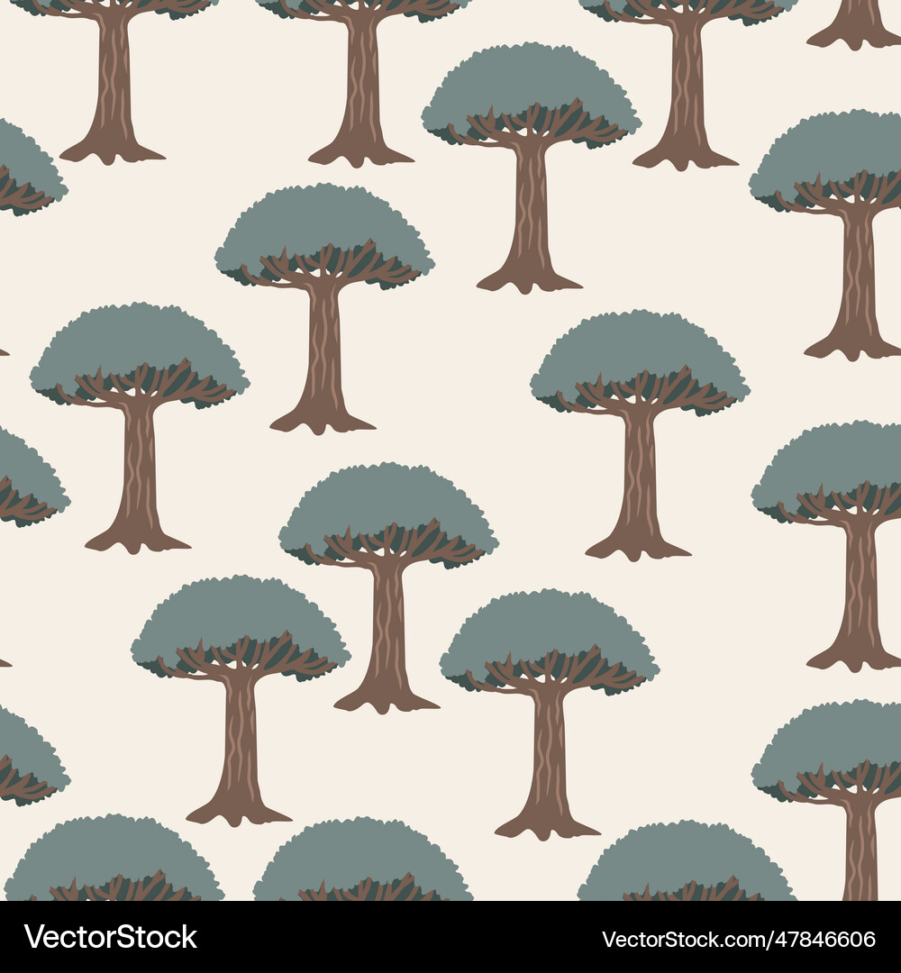 Dragon blood tree seamless pattern socotra island Vector Image