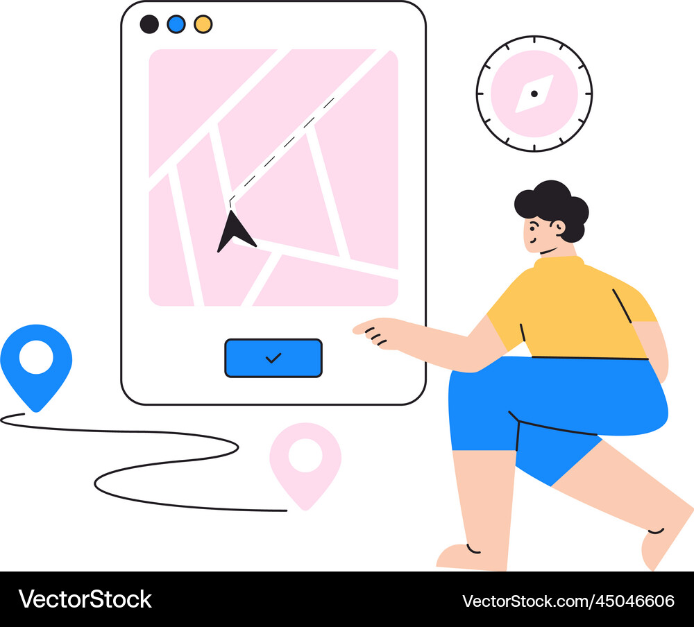 Look at this flat of online navigatio Royalty Free Vector