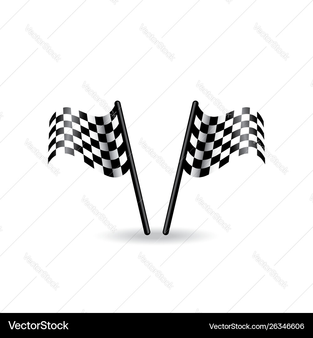 Race flag icon symbol simple design checkered Vector Image