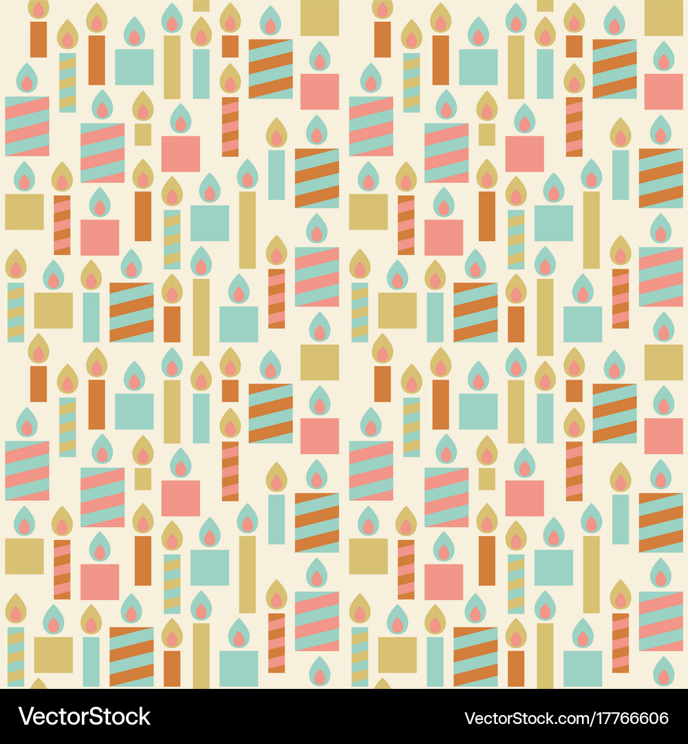 Seamless pattern birthday candle Royalty Free Vector Image