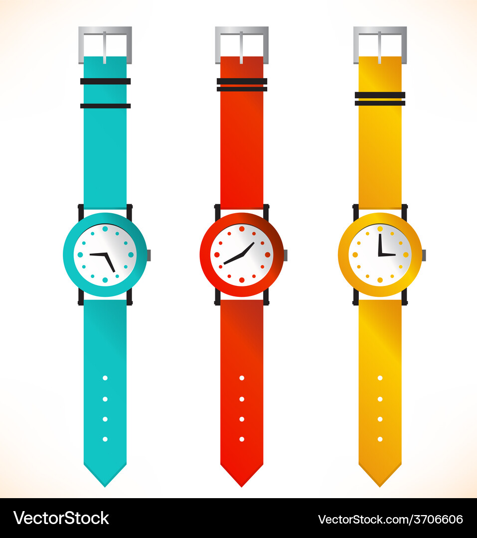 Set of watches Royalty Free Vector Image - VectorStock