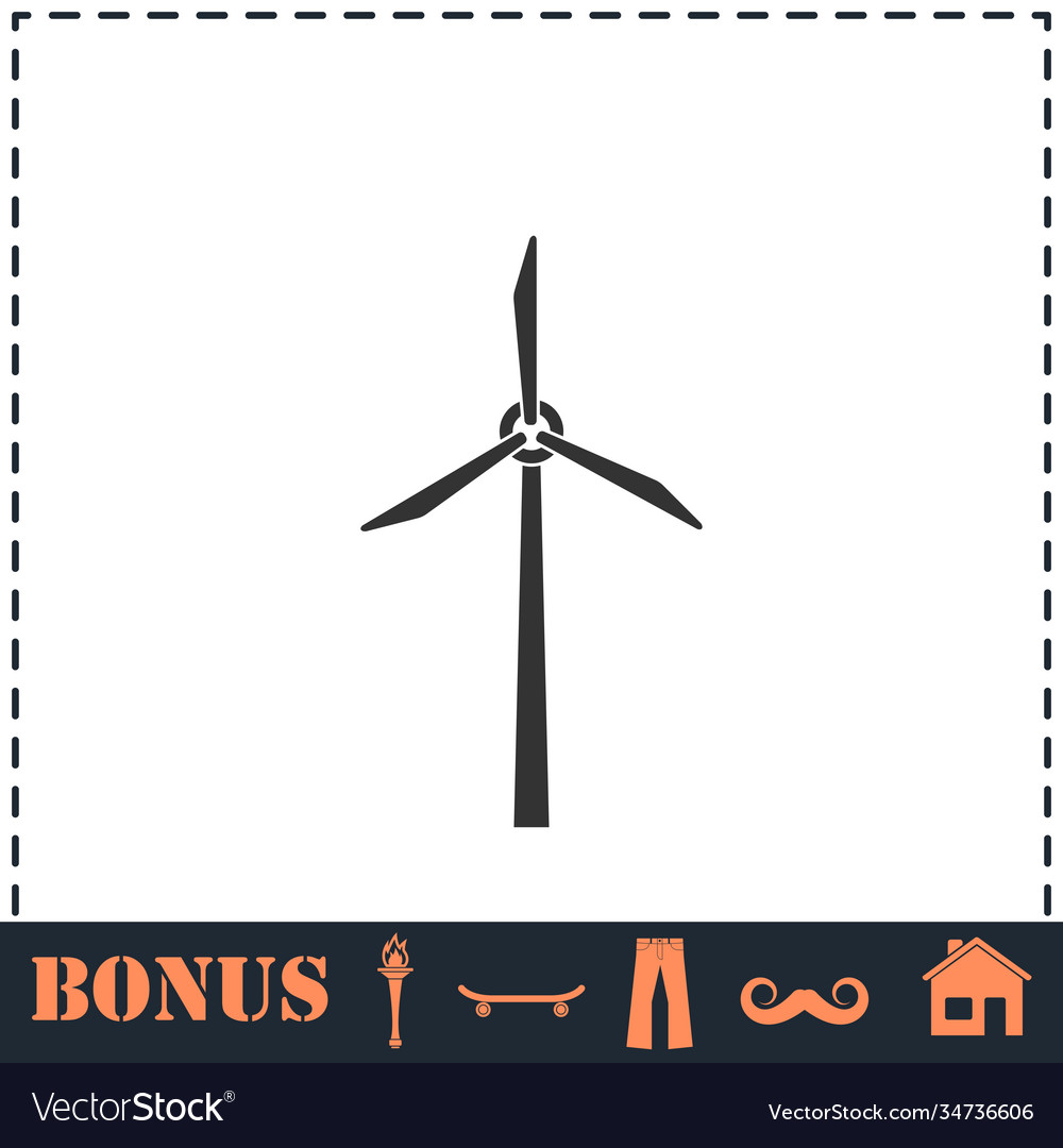 Windmill icon flat Royalty Free Vector Image - VectorStock