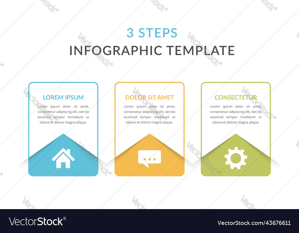 3 steps - infographic template Royalty Free Vector Image