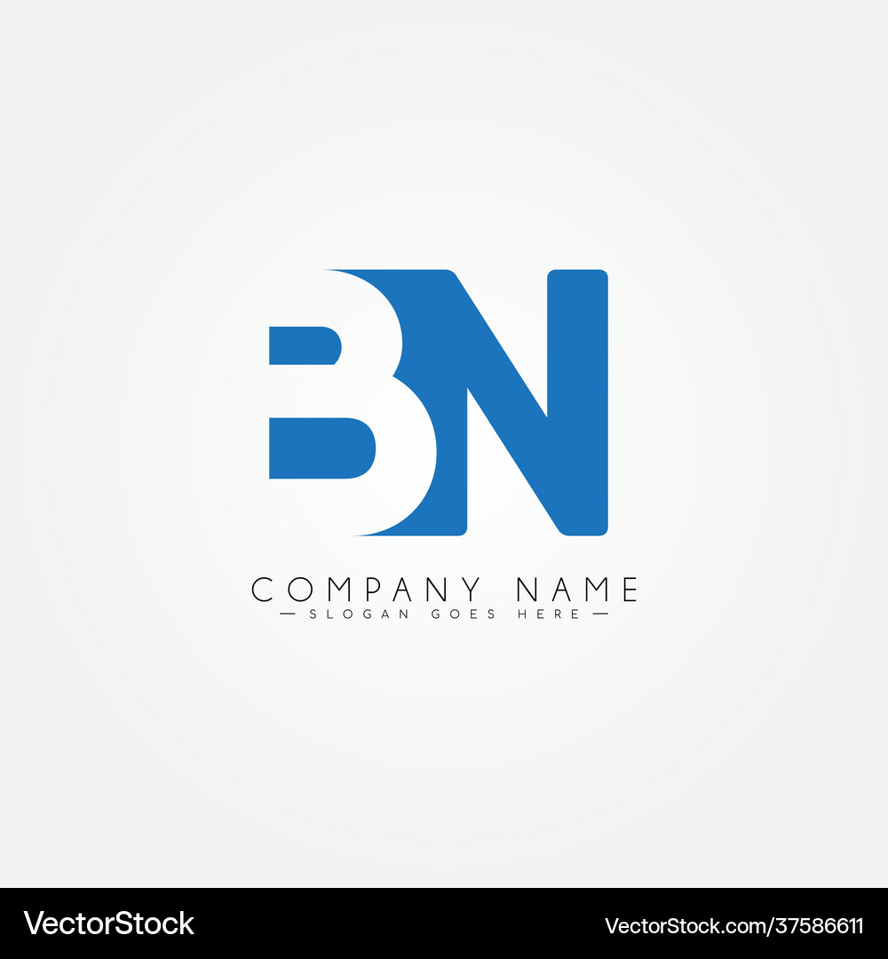 Bn initial letter logo - simple business logo Vector Image