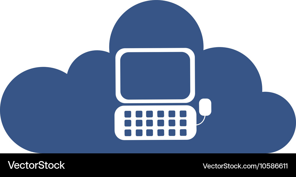 Cloud computing with computer icon Royalty Free Vector Image