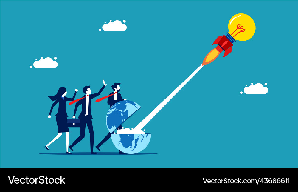 Disseminate knowledge and innovation businessman Vector Image