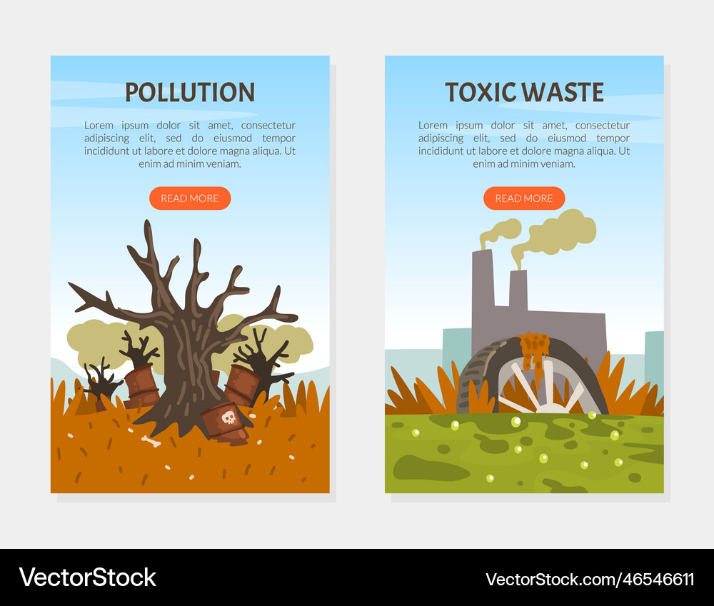 Environmental pollution website or slider app gas Vector Image