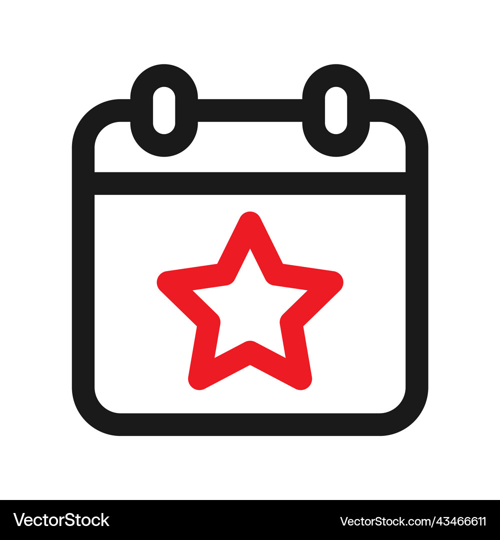Event or calendar with star icon schedule Vector Image