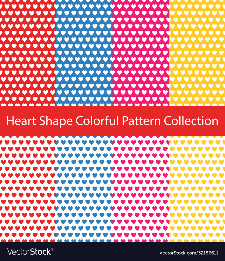 Heart shape pattern collection Royalty Free Vector Image