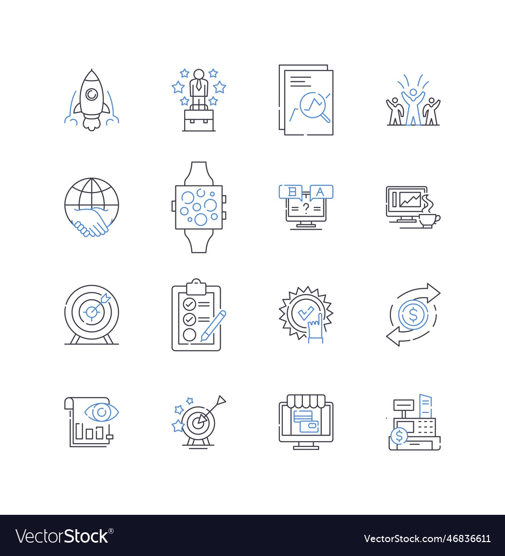 Inventory management line icons collection Vector Image