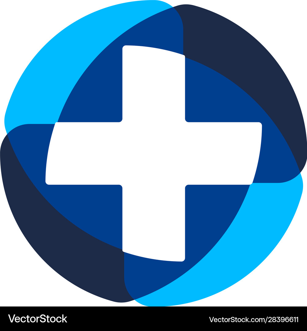 Isolated unusual colorful logo medic Royalty Free Vector