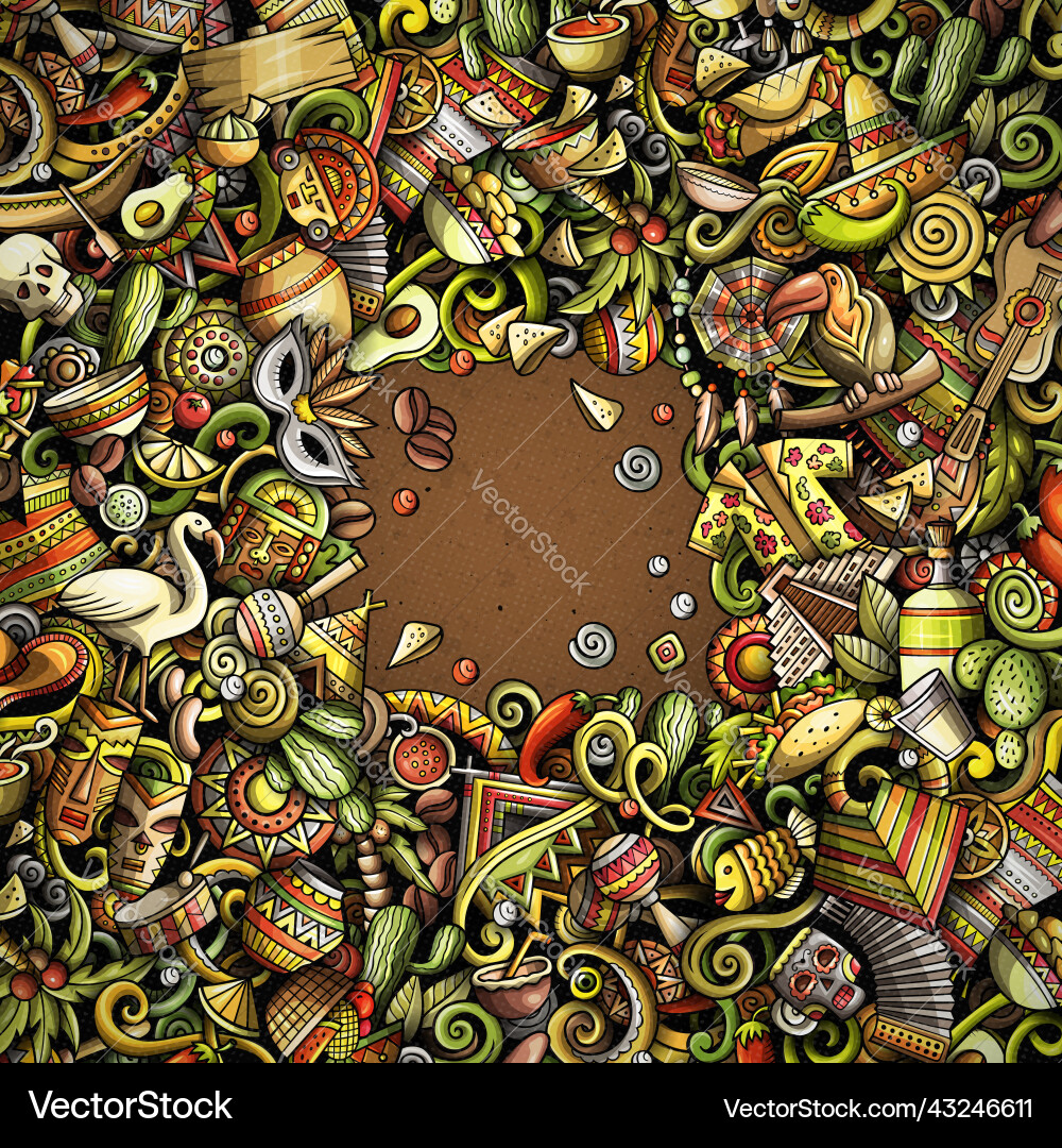 Latin america cartoon frame Royalty Free Vector Image