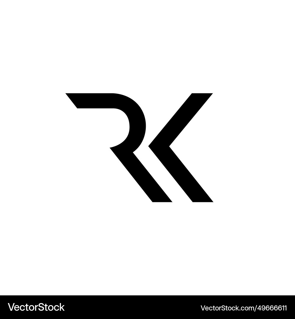 Letter rk simple shapes alphabet creative Vector Image