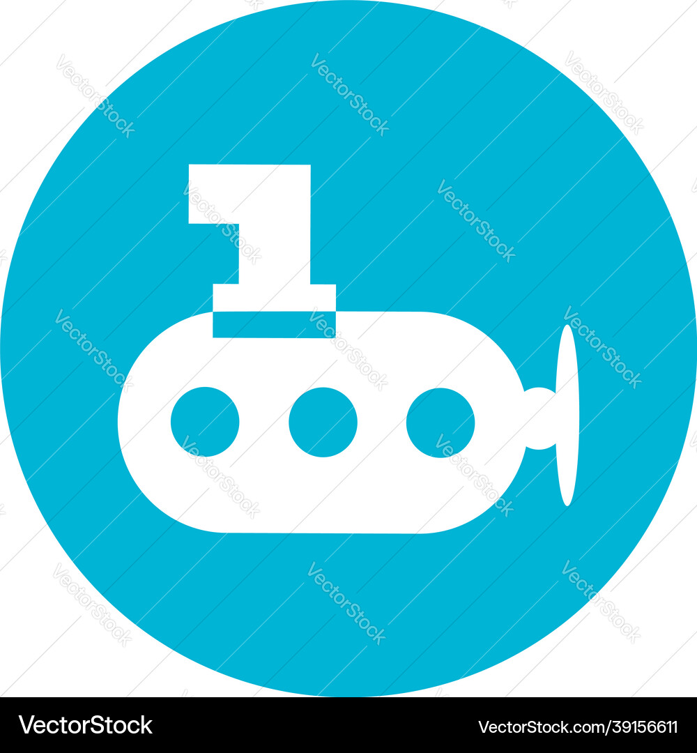 Ocean submarine icon on white background Vector Image