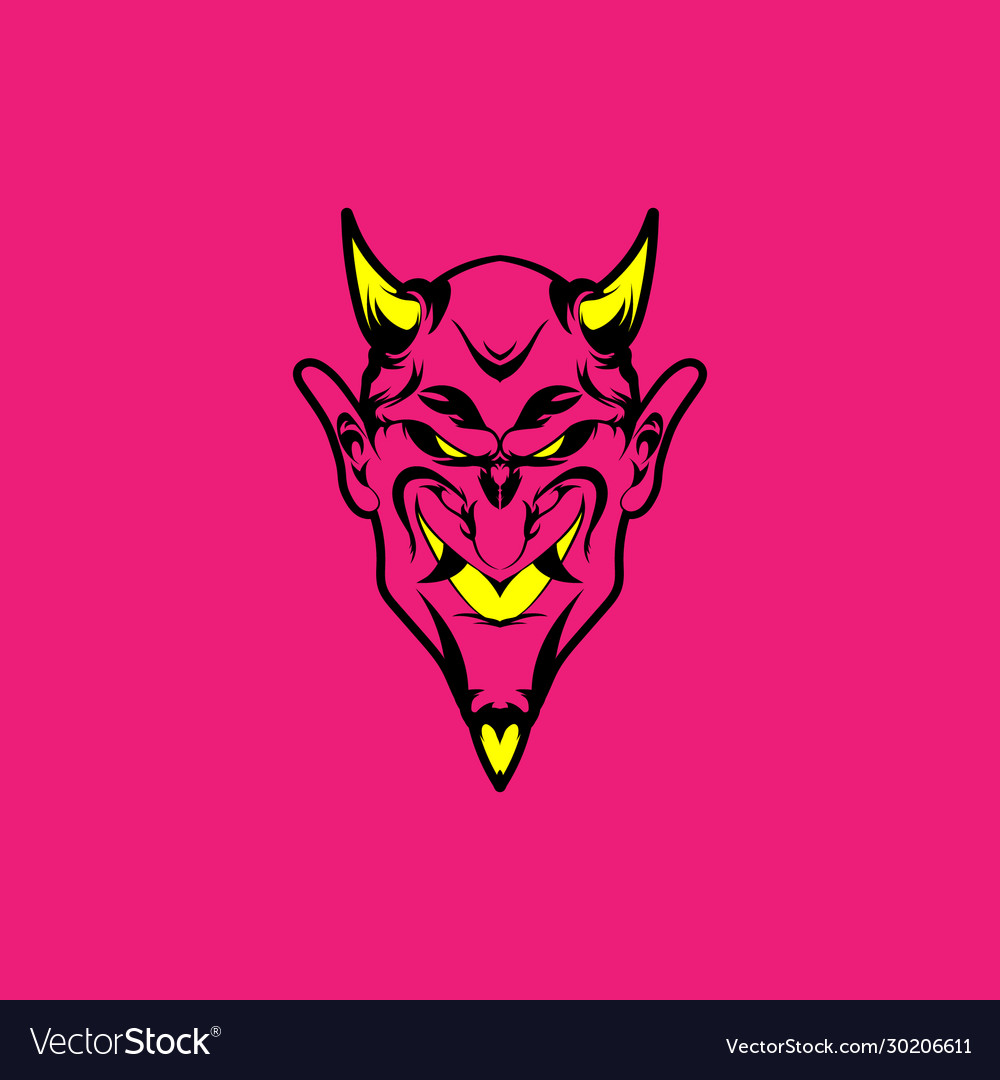 Pink-head-devil Royalty Free Vector Image - VectorStock