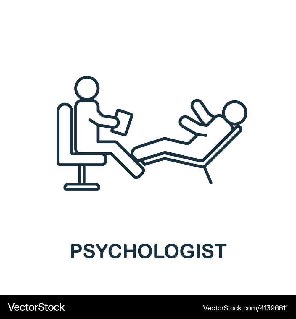 Psychologist icon line element from psychotherapy Vector Image