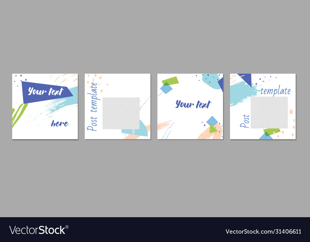 Set editable template for social media post Vector Image