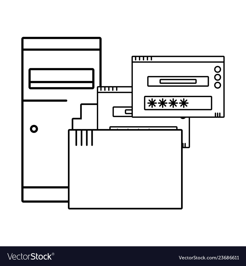 Technology computing cartoon Royalty Free Vector Image