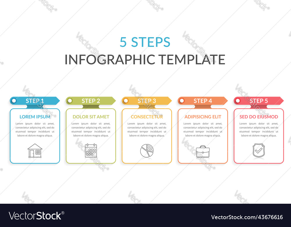 5 steps - infographic template Royalty Free Vector Image