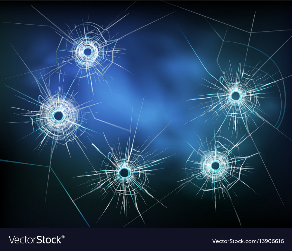 Bullet holes in glass Royalty Free Vector Image Bullet holes in glass Royalty Free Vector Image