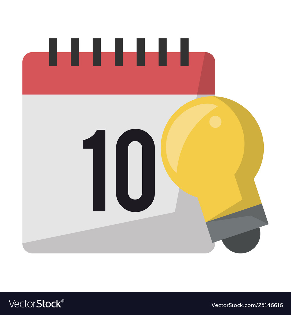 Calendar and light bulb Royalty Free Vector Image