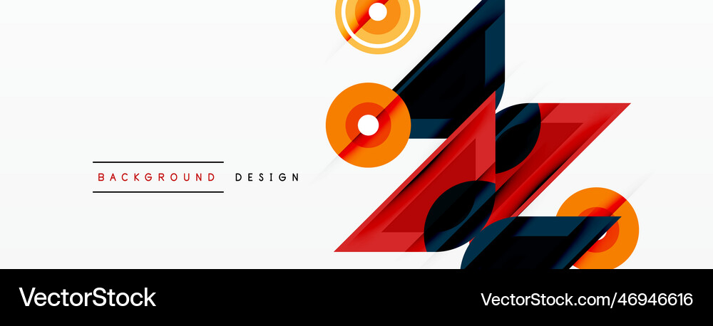 Colorful triangles and round shapes background Vector Image