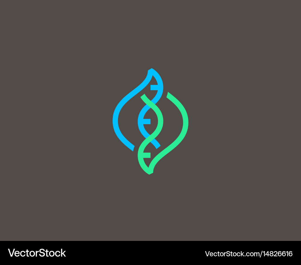 Dna logo design template modern medical Royalty Free Vector
