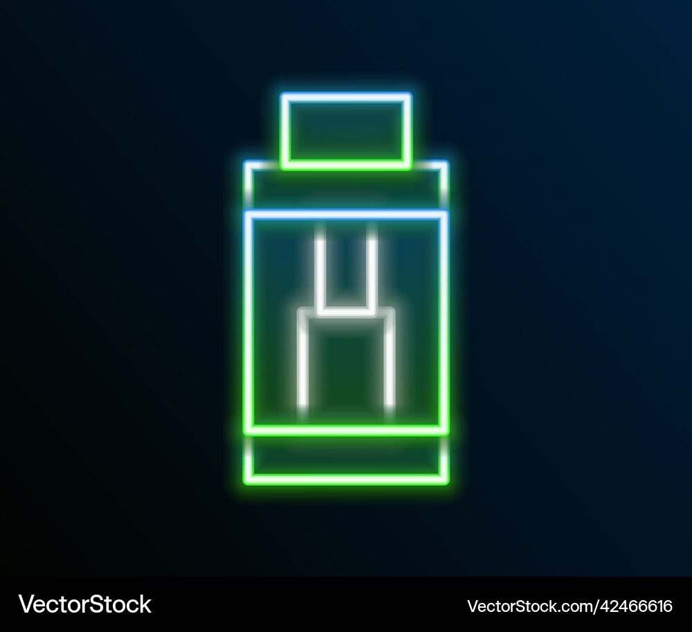 Glowing neon line vape mod device icon isolated Vector Image