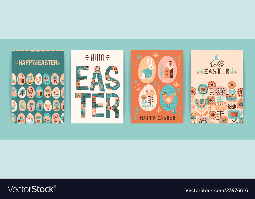 Happy easter templates for card poster Royalty Free Vector