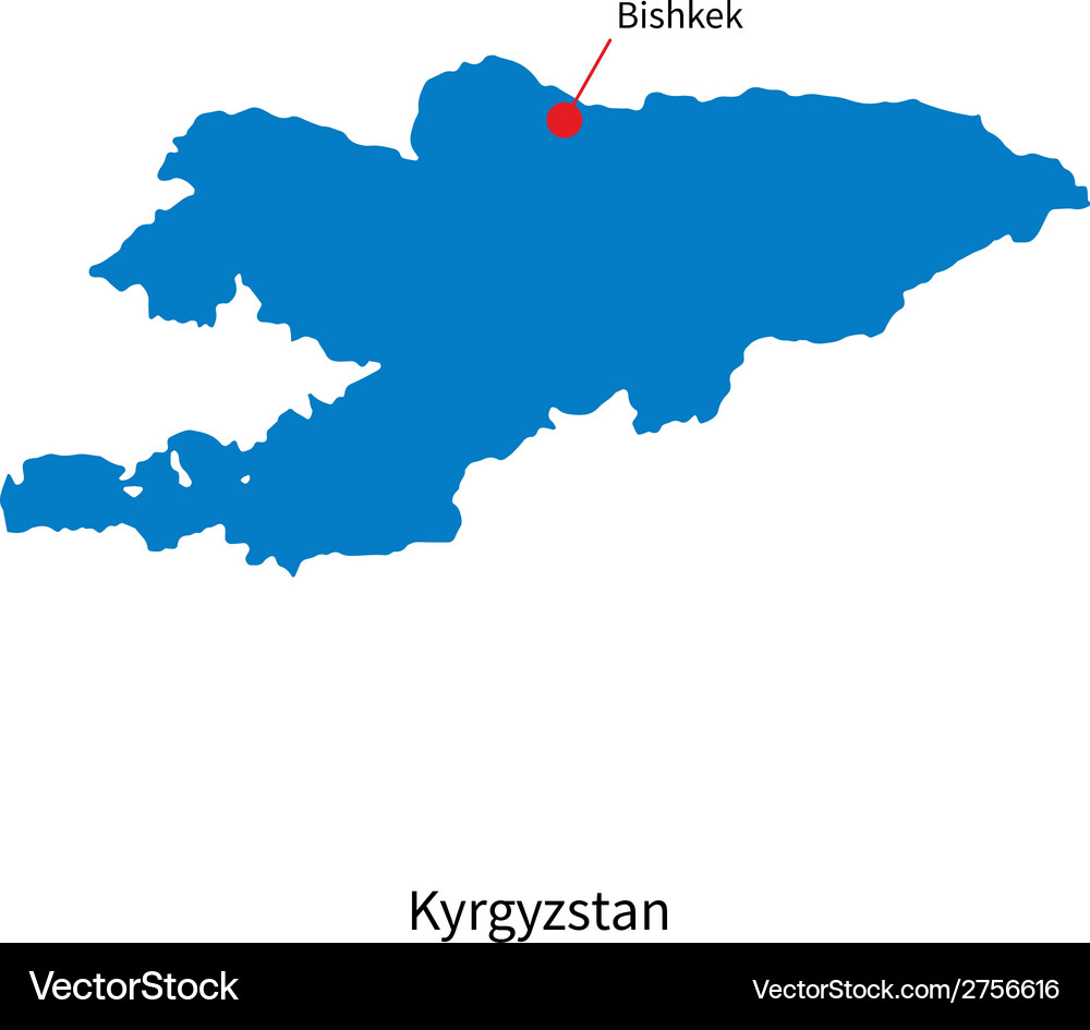 Kyrgyzstan Map with Bishkek Royalty Free Vector Image