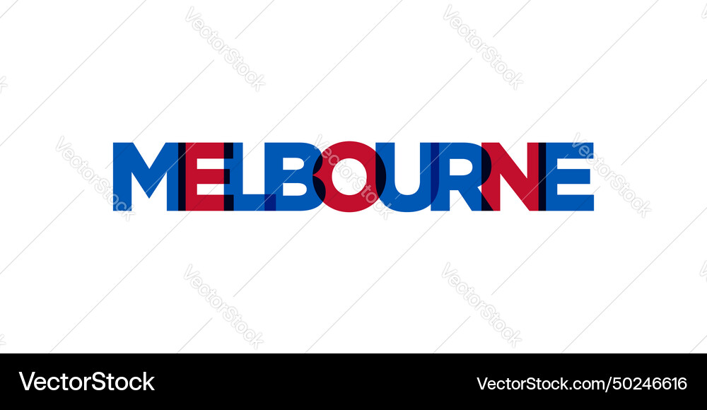 Melbourne in the australia emblem design Vector Image