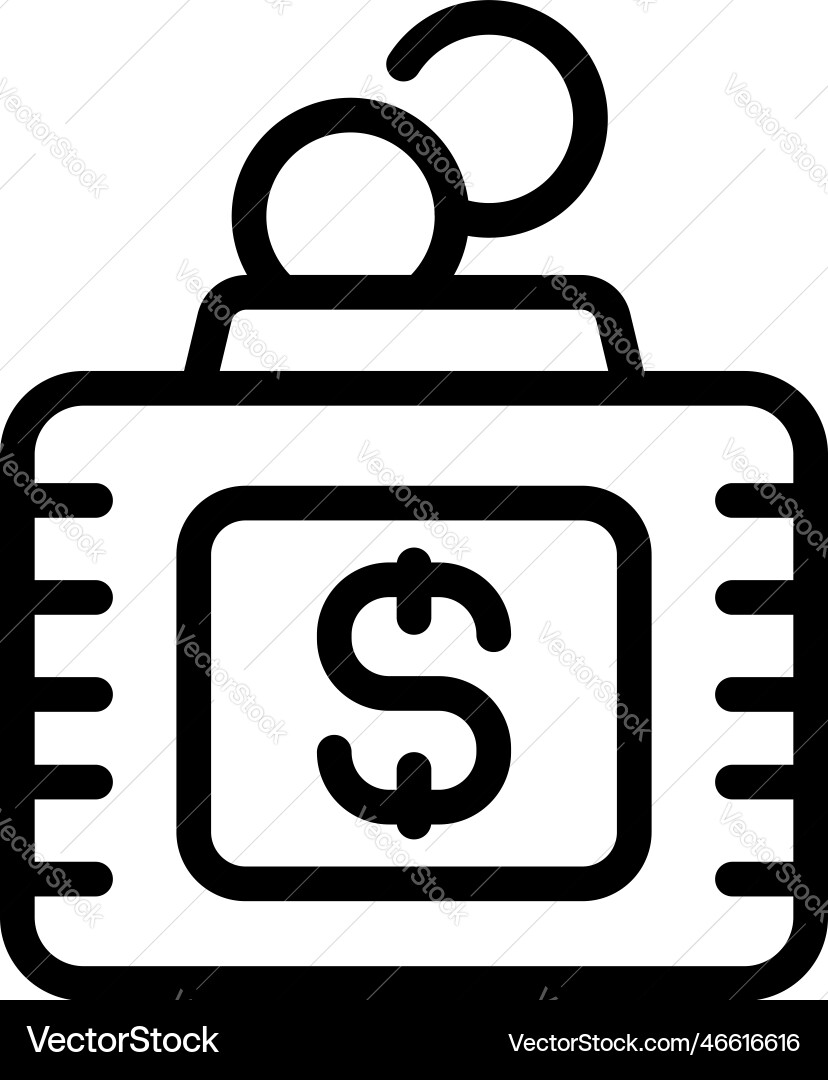 Money help box icon outline poverty people Vector Image