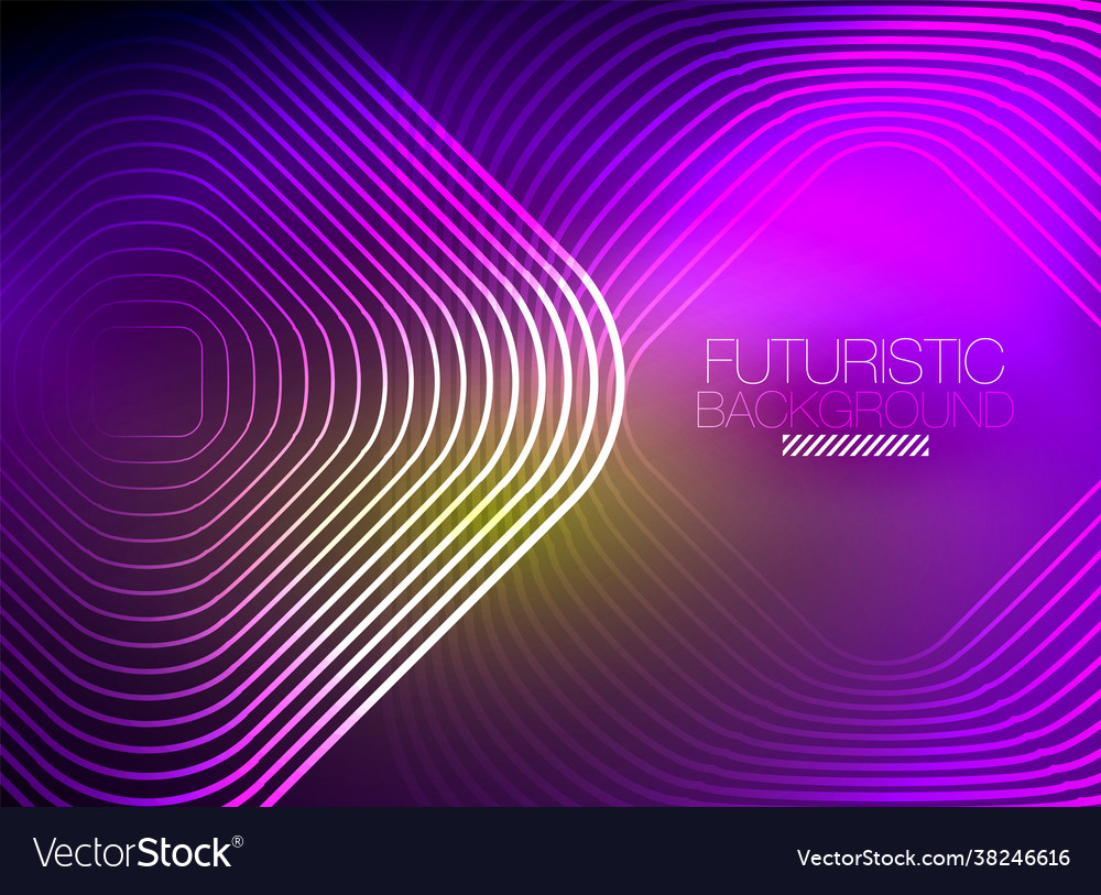 Neon color square shape lines abstract background Vector Image