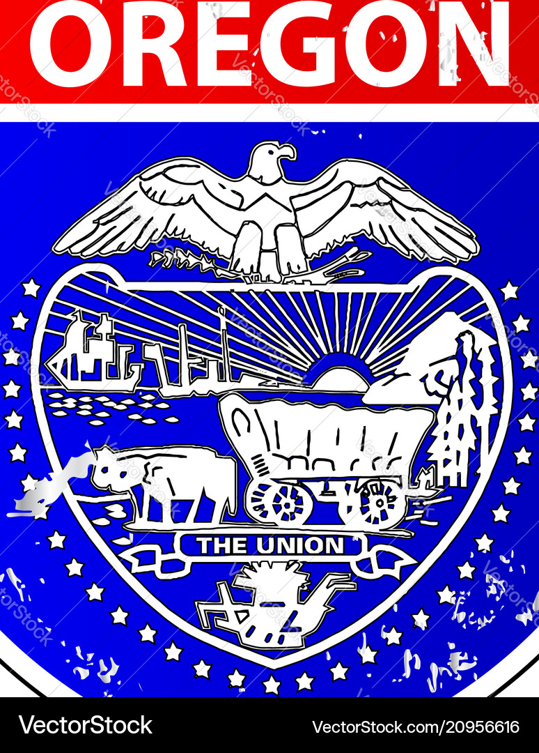 Oregon flag icons as interstate sign Royalty Free Vector