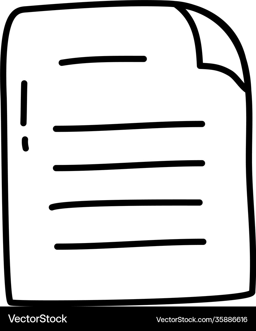 Paper page icon doodle line style Royalty Free Vector Image