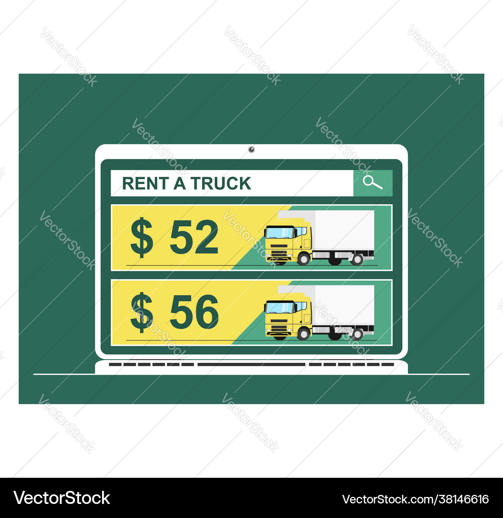 Rent a truck concept Royalty Free Vector Image