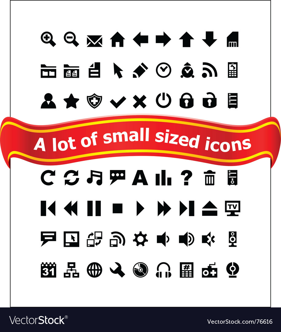 Set of small web icons Royalty Free Vector Image