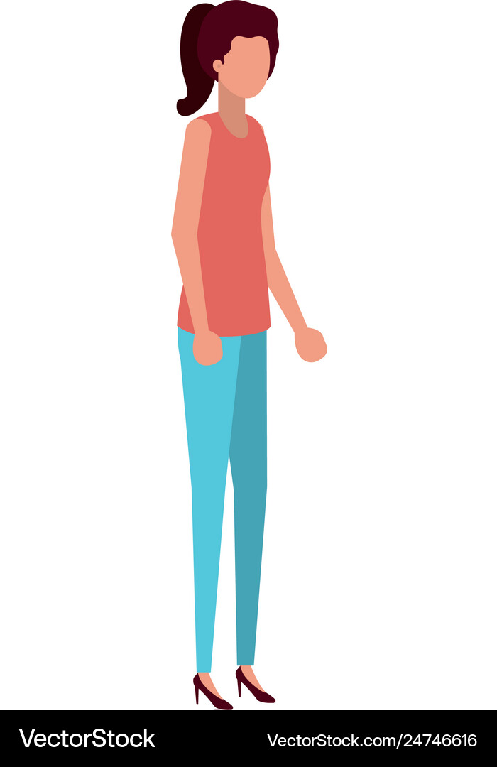 Young woman standing avatar character Royalty Free Vector