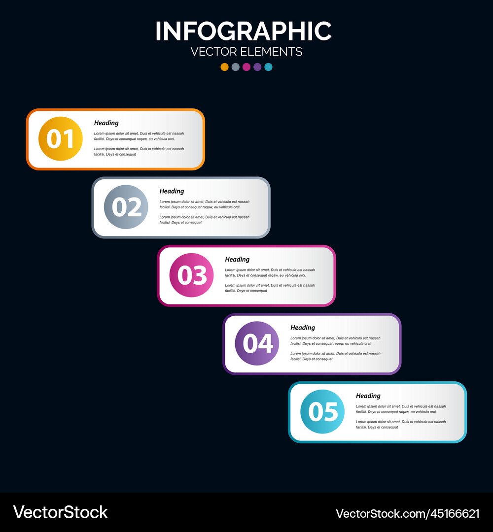 5 steps infographics design and marketing can Vector Image