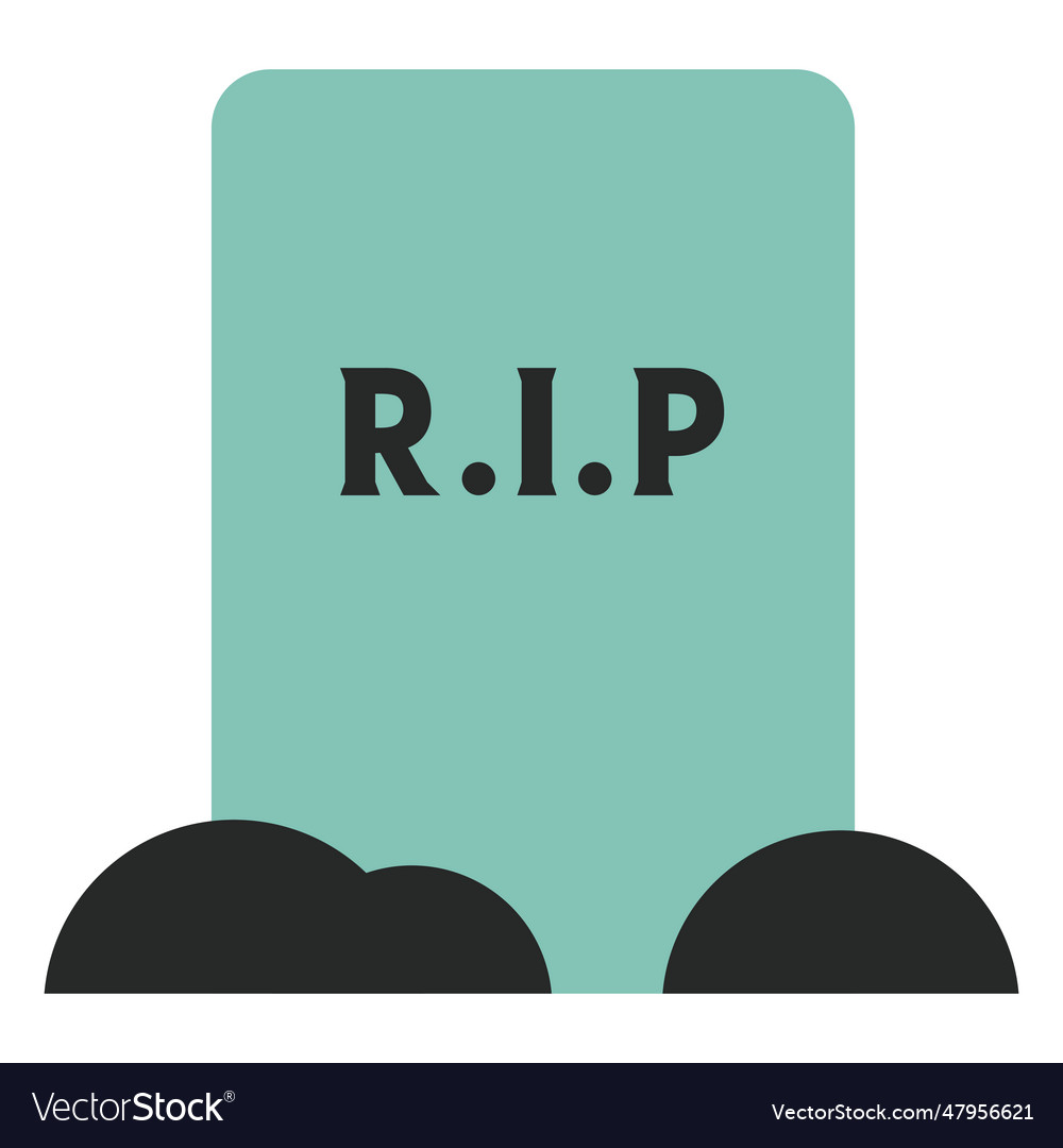 Blue tombstone element flat Royalty Free Vector Image