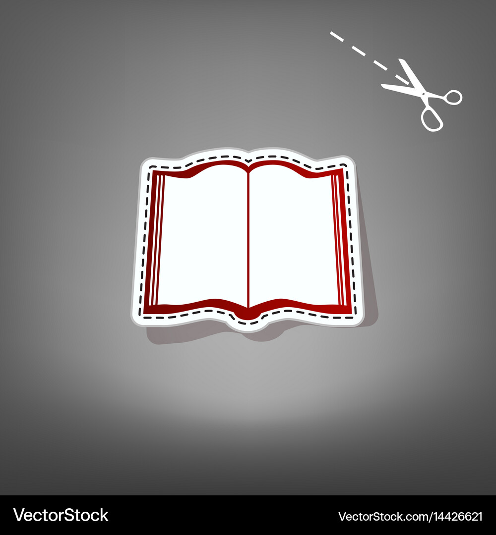 Book sign red icon with for applique from Vector Image