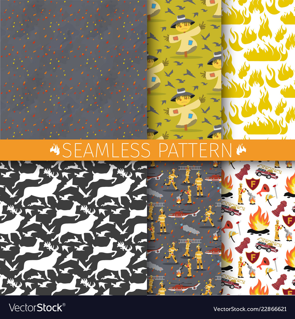 Cartoon set seamless pattern Royalty Free Vector Image