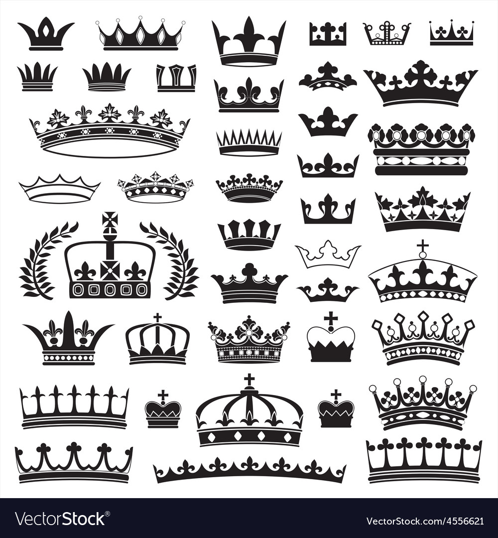 Crowns collection Royalty Free Vector Image - VectorStock
