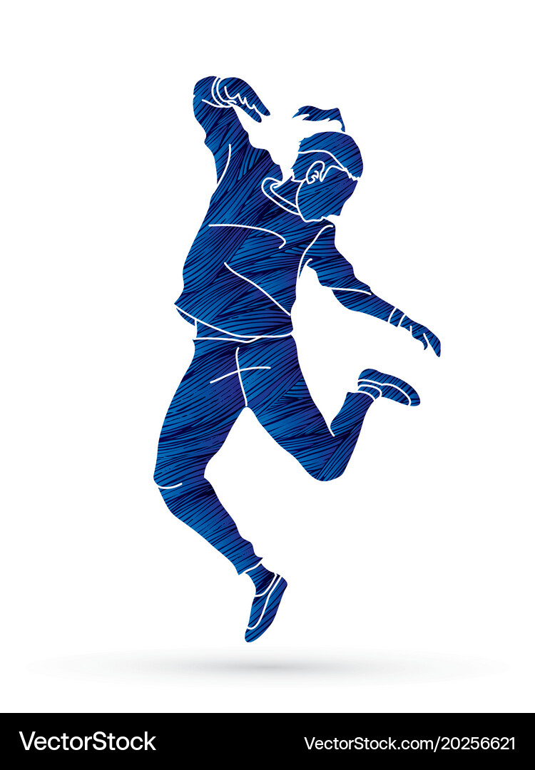 Dancer hip hop street dance b boy action Vector Image