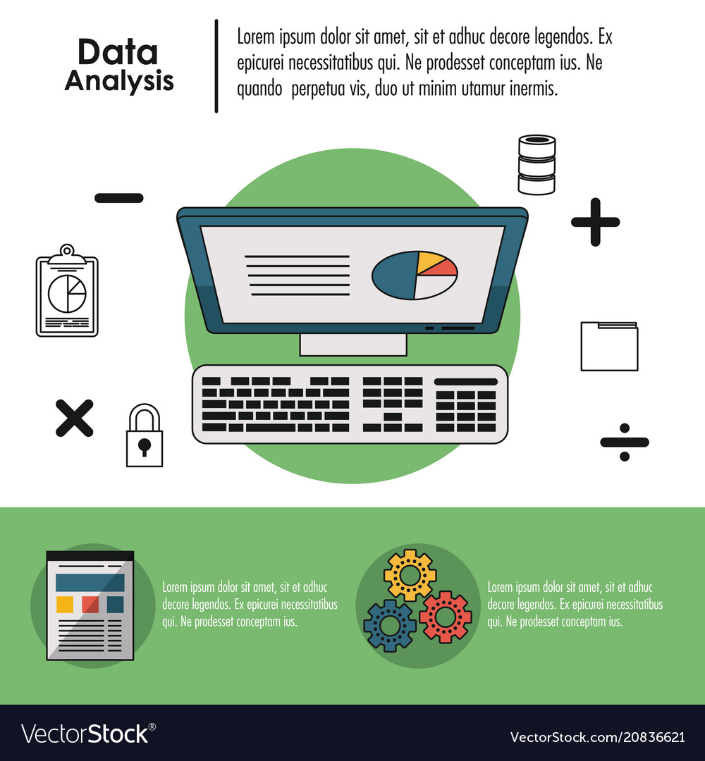 Data analysis infographic Royalty Free Vector Image