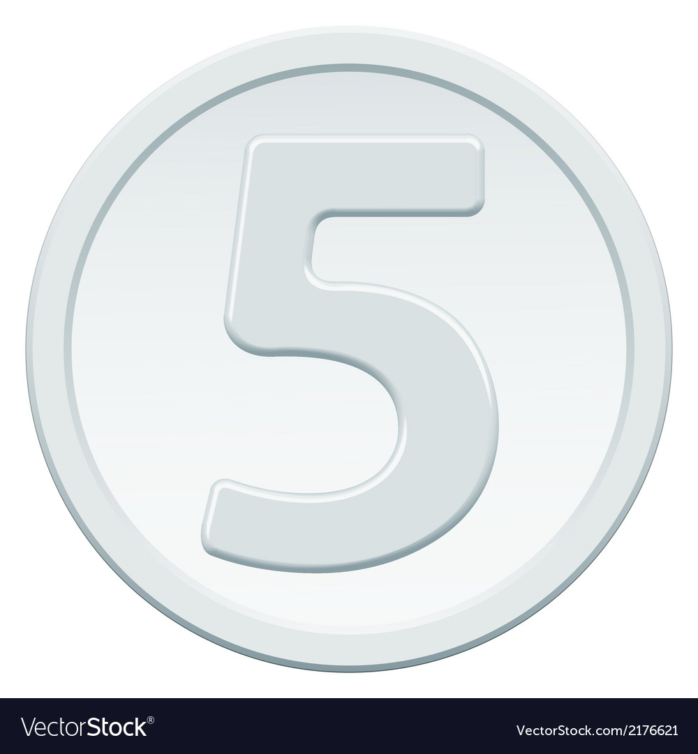 Five coin Royalty Free Vector Image - VectorStock