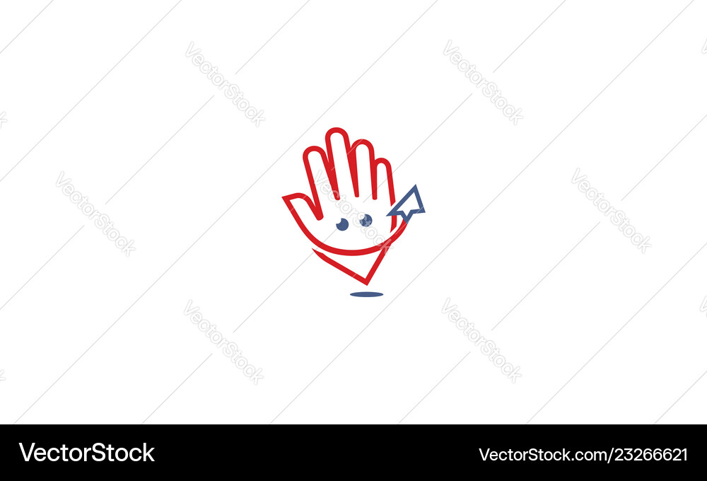 Hand smile travel icon logo Royalty Free Vector Image