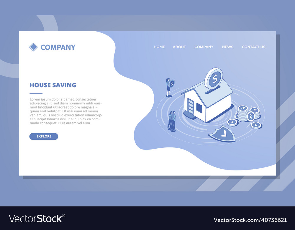 House savings concept for website template Vector Image
